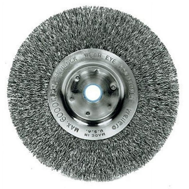 Weiler Narrow Face Crimped Wire Wheel, 6 in D x 3/4 W, .0118 Stainless ...