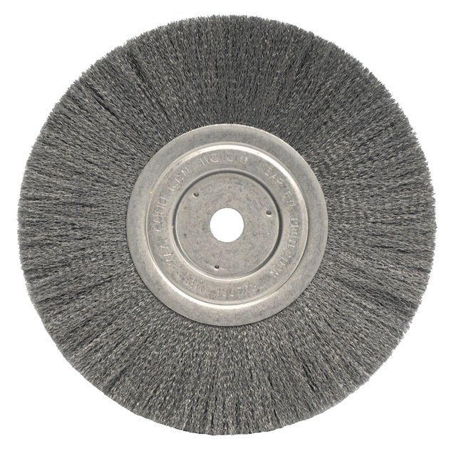 Weiler Narrow Face Crimped Wire Wheel, 8 in D x 3/4 W, .006 Stainless ...