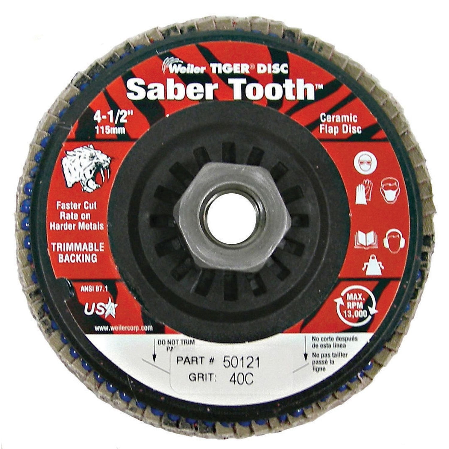 Weiler Fiber Disc,4 1/2 in Dia,5/8in Arbor 98146 - Walmart.com