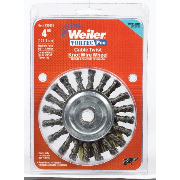 Weiler Vortec Pro 4 in. Cable Twist Wire Wheel Brush Steel 20000 rpm 1 ...