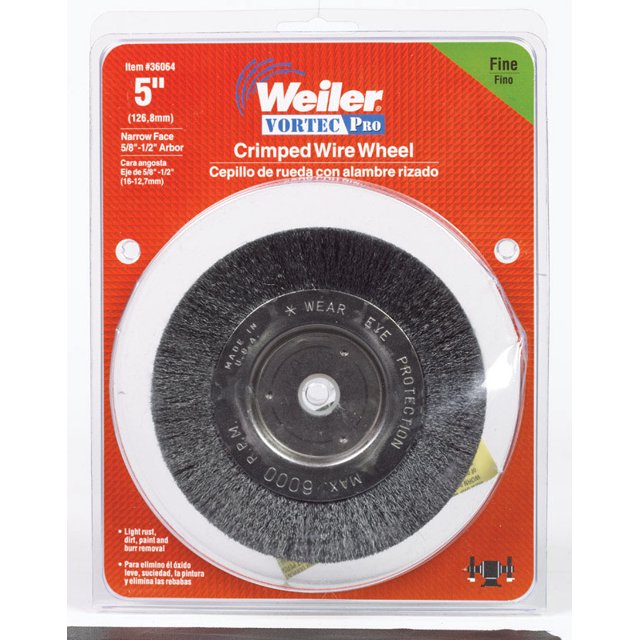 Weiler Vortec Pro 5 in. Crimped Wire Wheel Brush Carbon Steel 6000 rpm ...