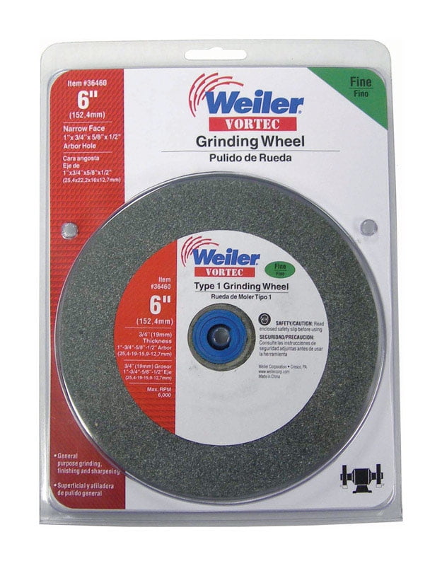 Weiler Vortec Pro Type 1 Grinding Wheels, 6 X 3/4, 1" Arbor, 60 - 1 EA ...