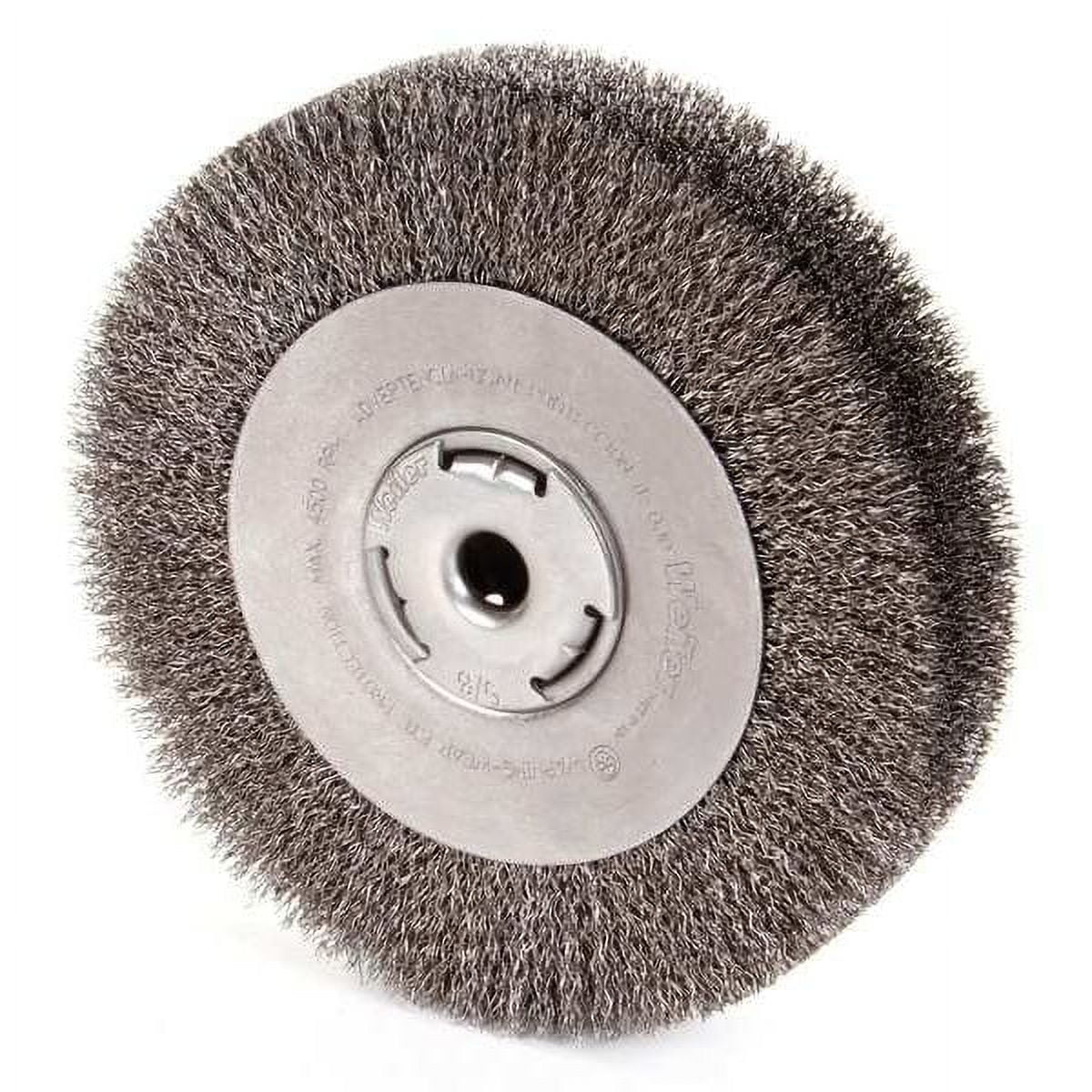 Weiler Wide-Face Crimped Wire Wheel, 8 in Dia. x 1 1/2 in W, 0.0147 in ...