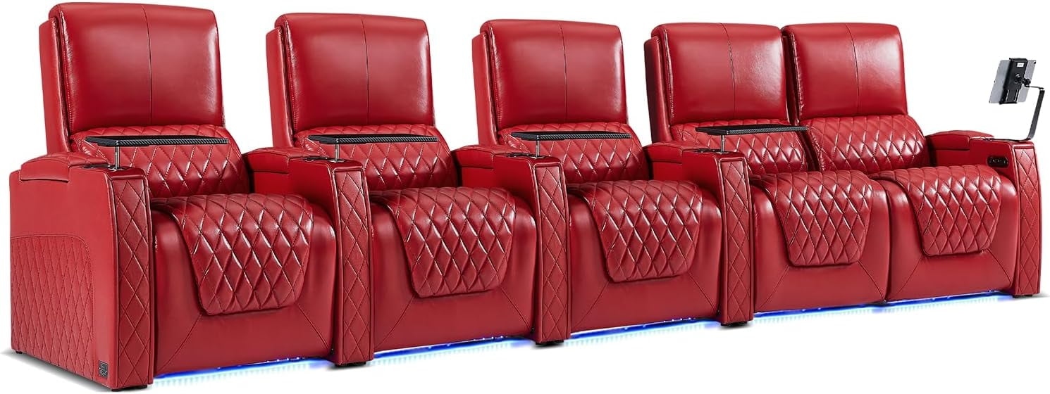Weilianda Astronaut Zero Gravity Home Theater Seating Top Grain Leather Recliner Sofa Power ...