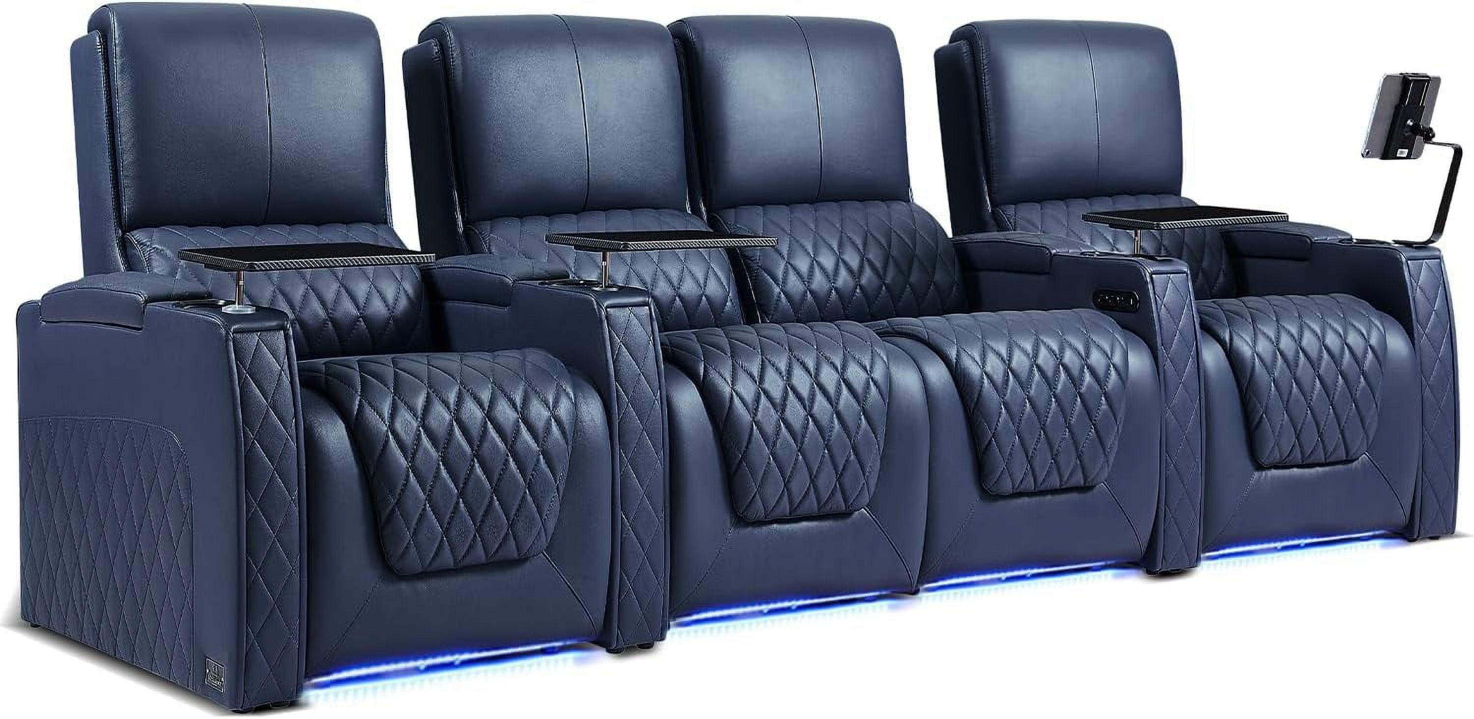 Weilianda Astronaut Zero Gravity Home Theater Seating Top Grain Leather ...