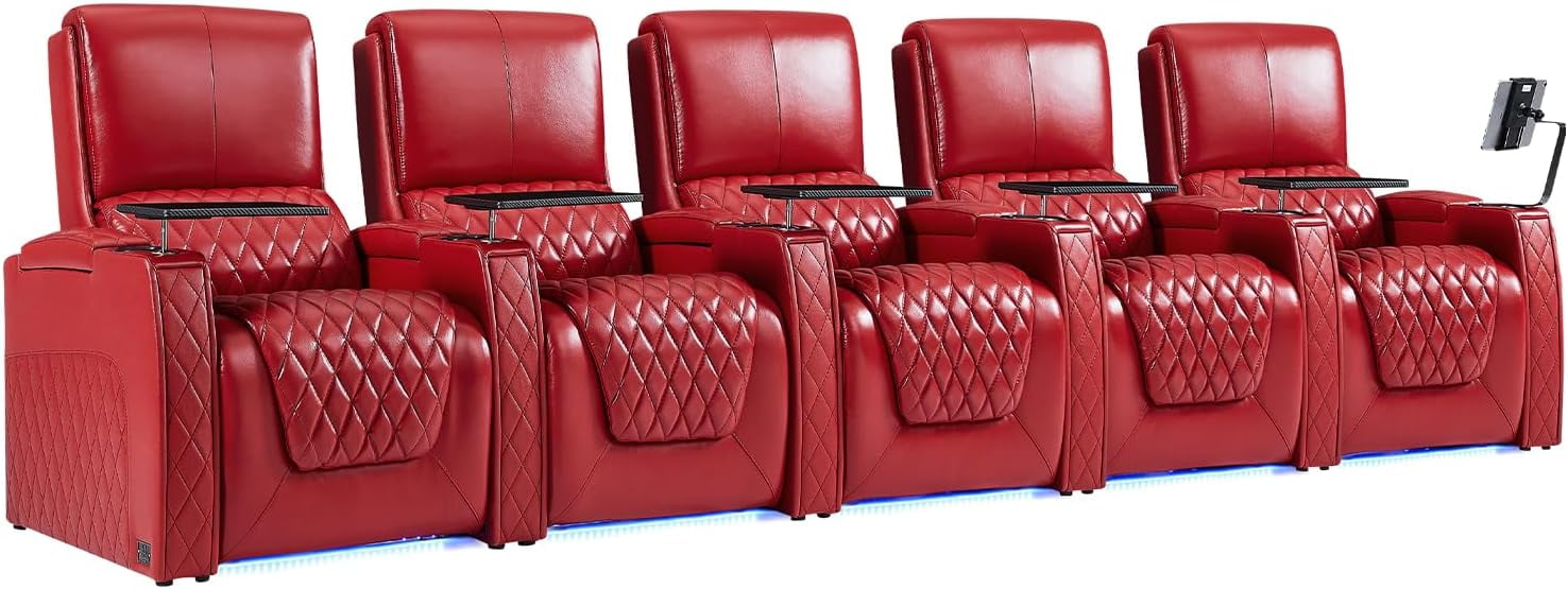 Weilianda Astronaut Zero Gravity Home Theater Seating Top Grain Leather ...