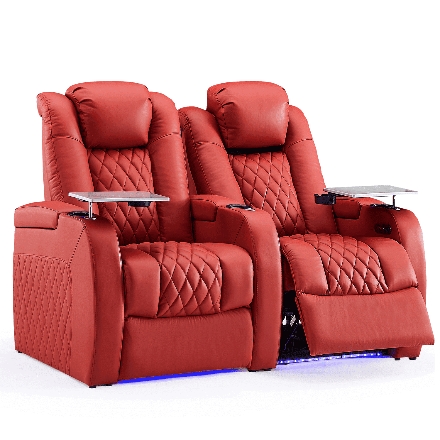 Weilianda Home Theater Seating Top Grain Leather Recliner Chair Dual ...