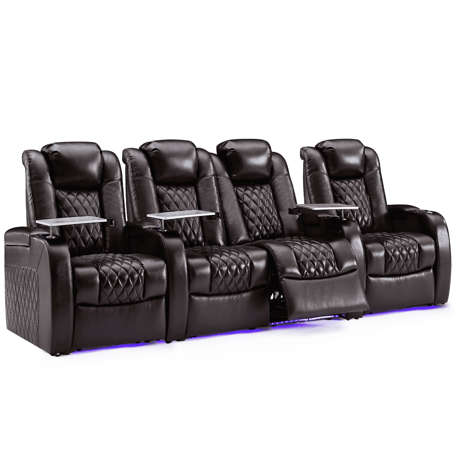 Weilianda Home Theater Seating Top Grain Nappa Leather Recliner Chair ...