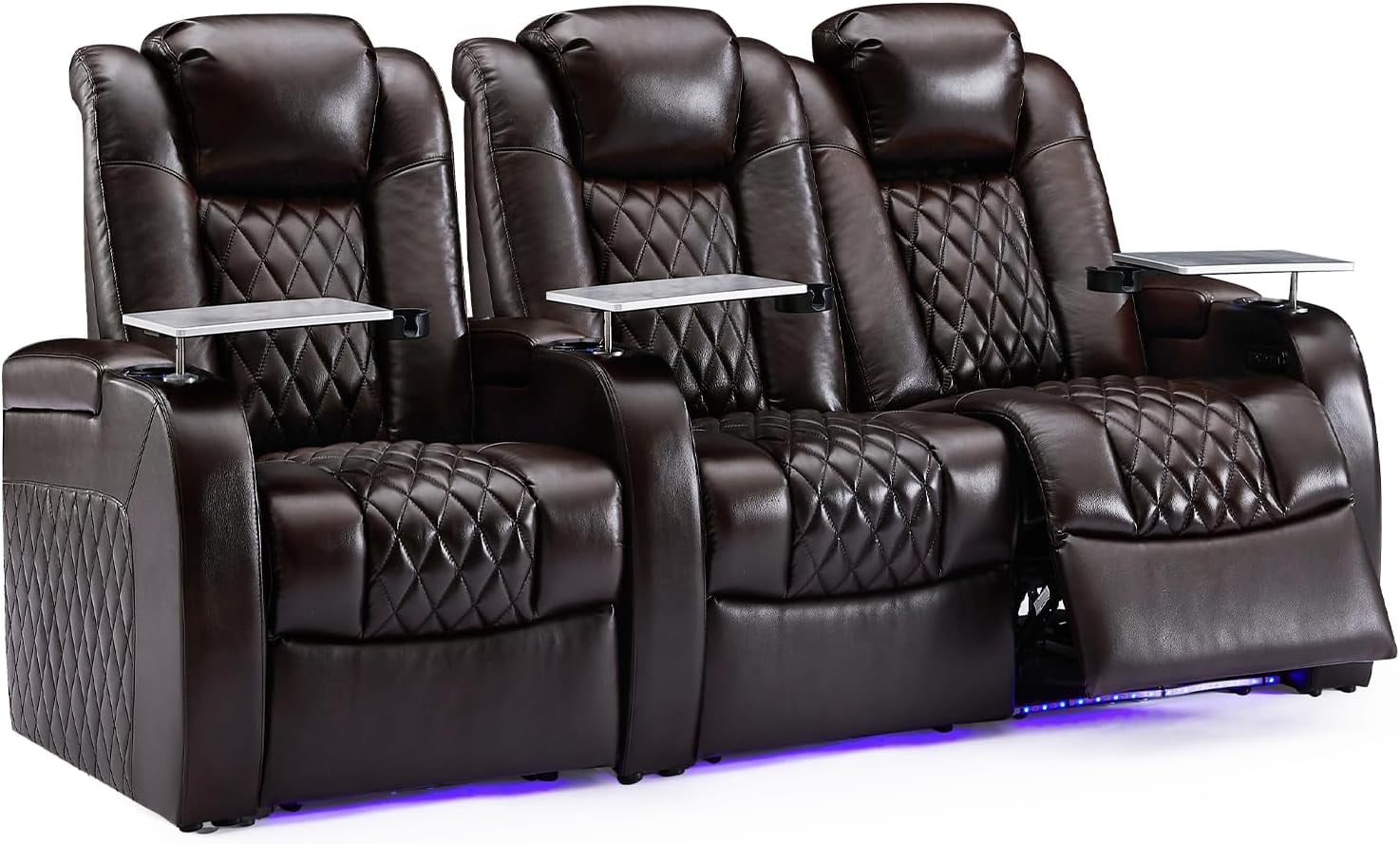Weilianda Home Theater Seating Top Grain Nappa Leather Recliner Chair ...