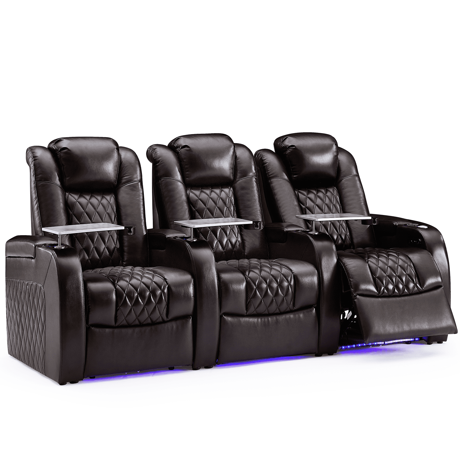 Weilianda Home Theater Seating Top Grain Nappa Leather Recliner Chair ...