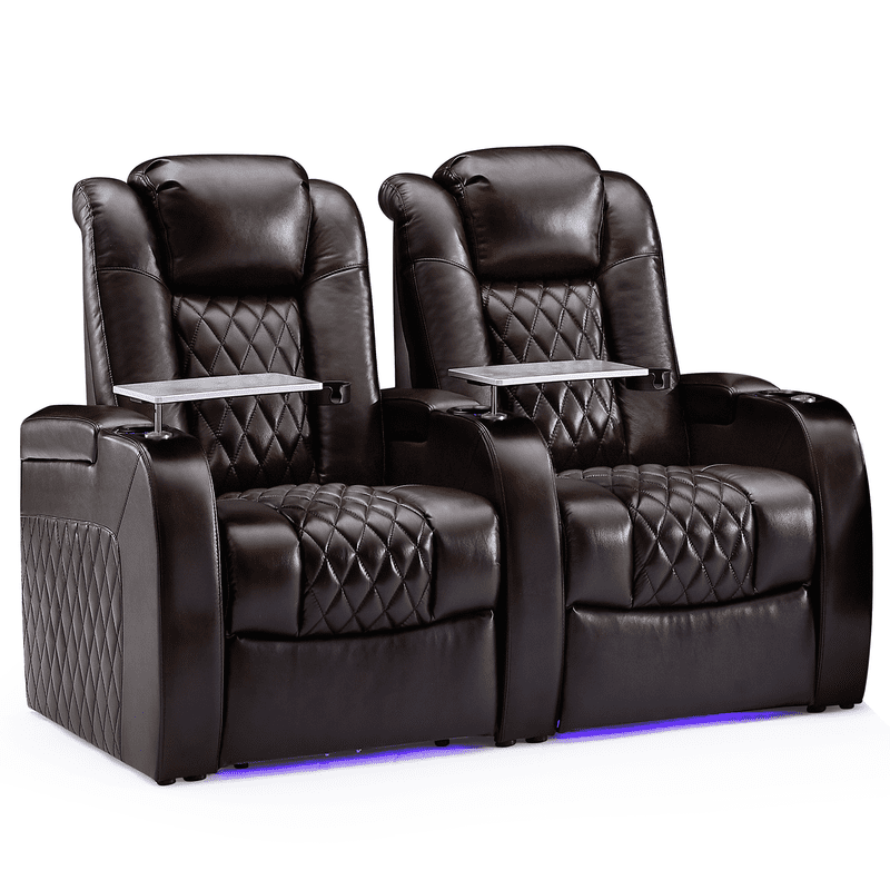 Weilianda Luxury Series Home Theater Seating Top Grain Leather Dual ...