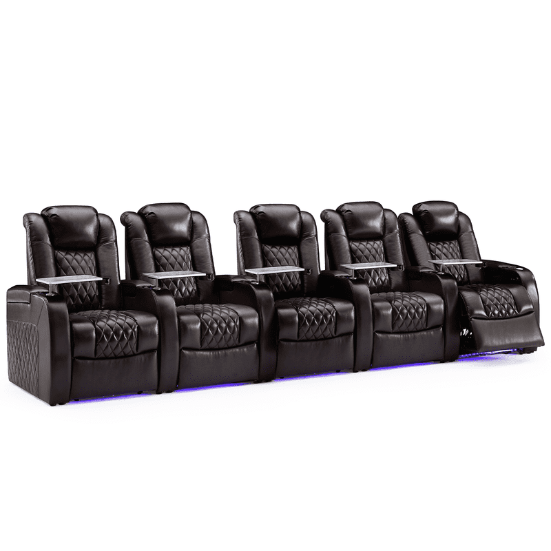 Weilianda Luxury Series Home Theater Seating Top Grain Leather Dual ...