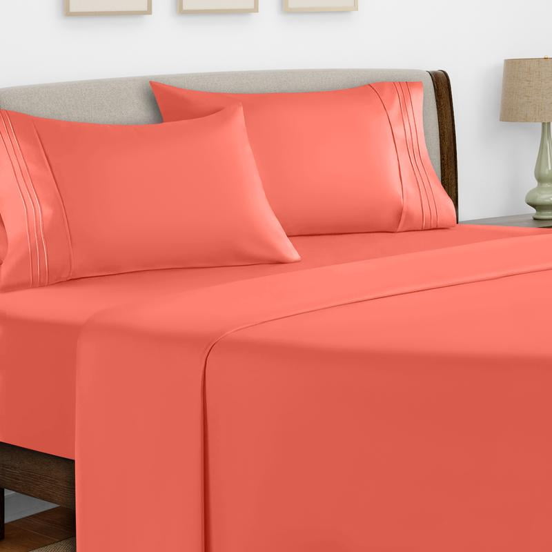 Weilin， 4 Pcs Bed Sheet Set-16 Inches Deep Pocket Queen Sheets ...