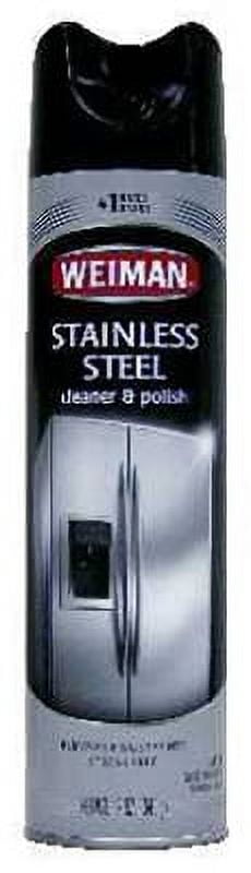 Weiman 17 OZ Aerosol Stainless Steel Cleaner & Polish Greaseless Clean ...