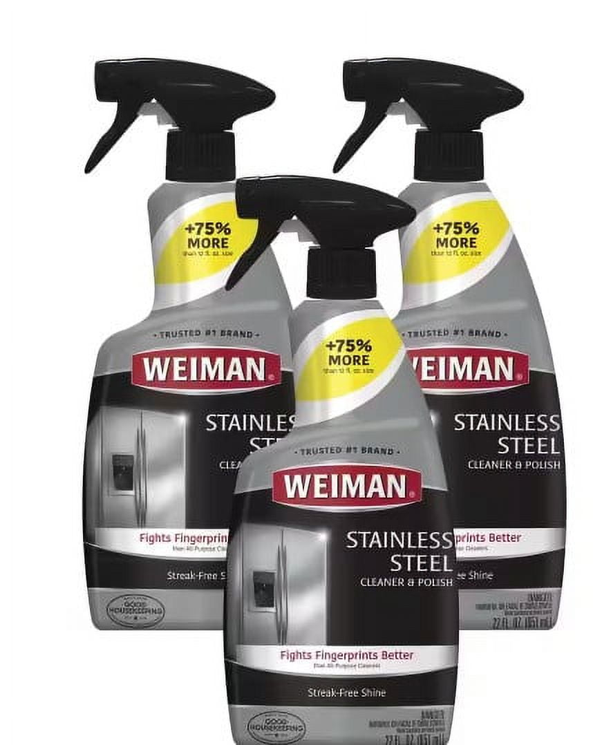 Weiman Stainless Steel Cleaner and Polish Spray 22 oz, 3-Pack - Walmart.com
