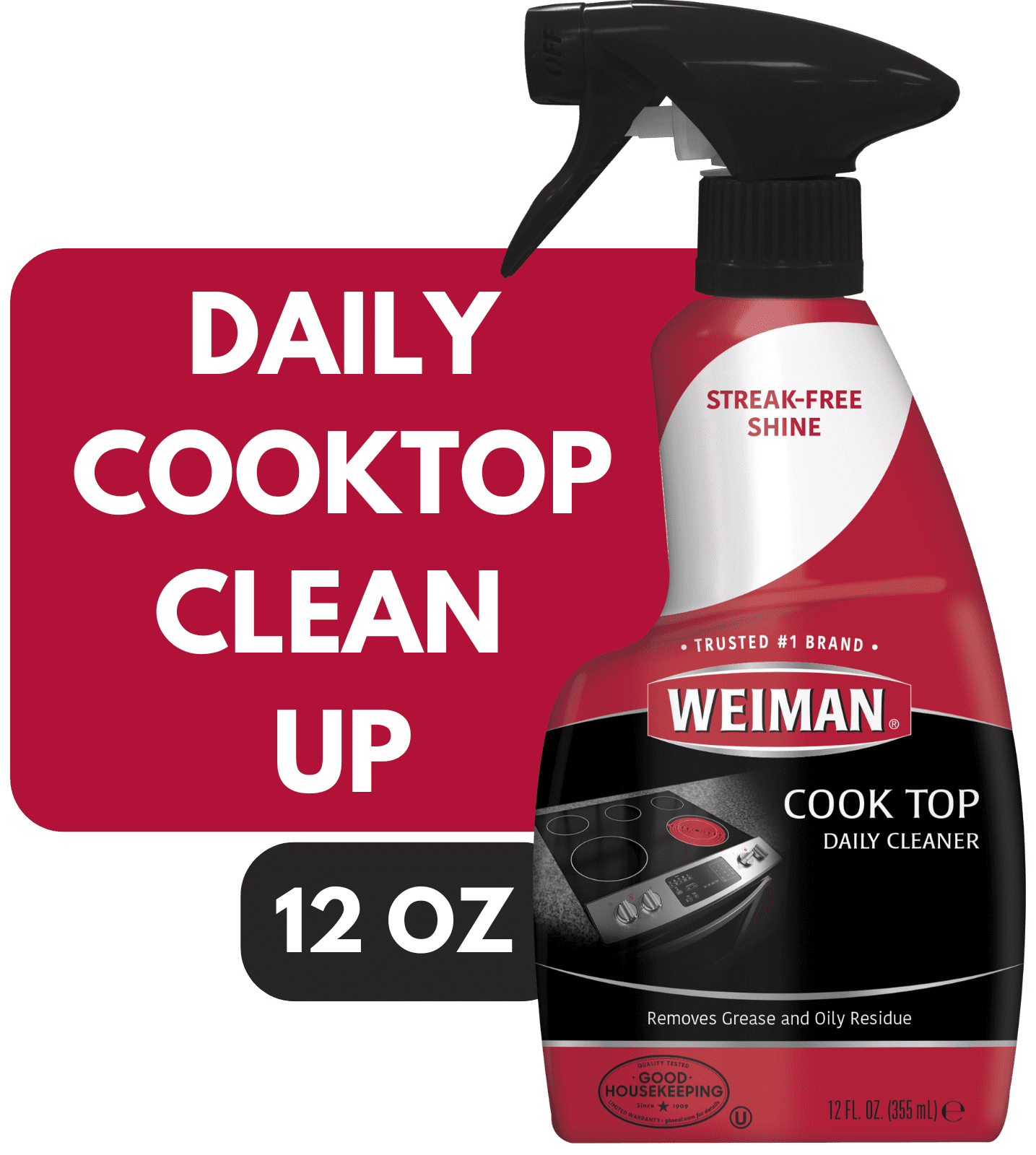 Weiman Daily Cooktop Cleaner Spray, 12 oz - Streak-Free Shine for ...