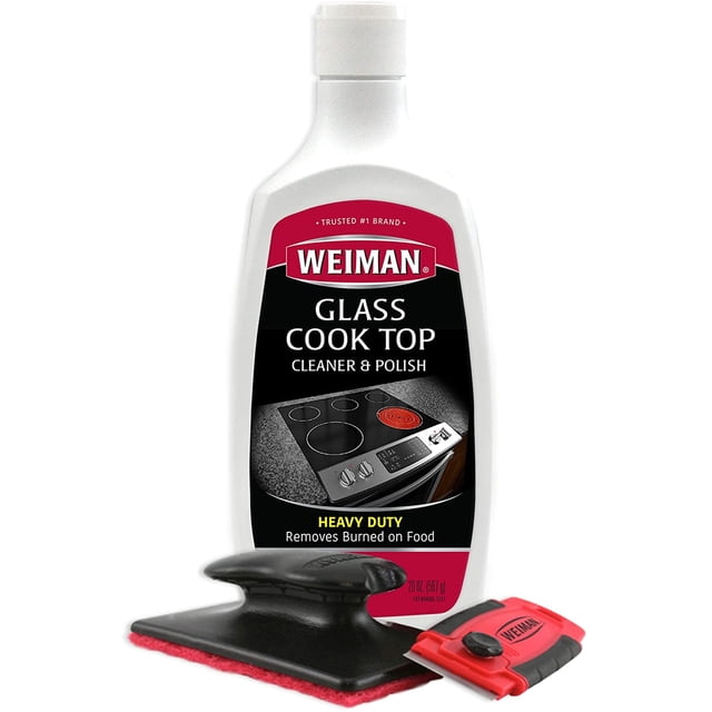 Weiman Cooktop Cleaner Kit - Ceramic, Glass Stovetop & Induction Cream ...