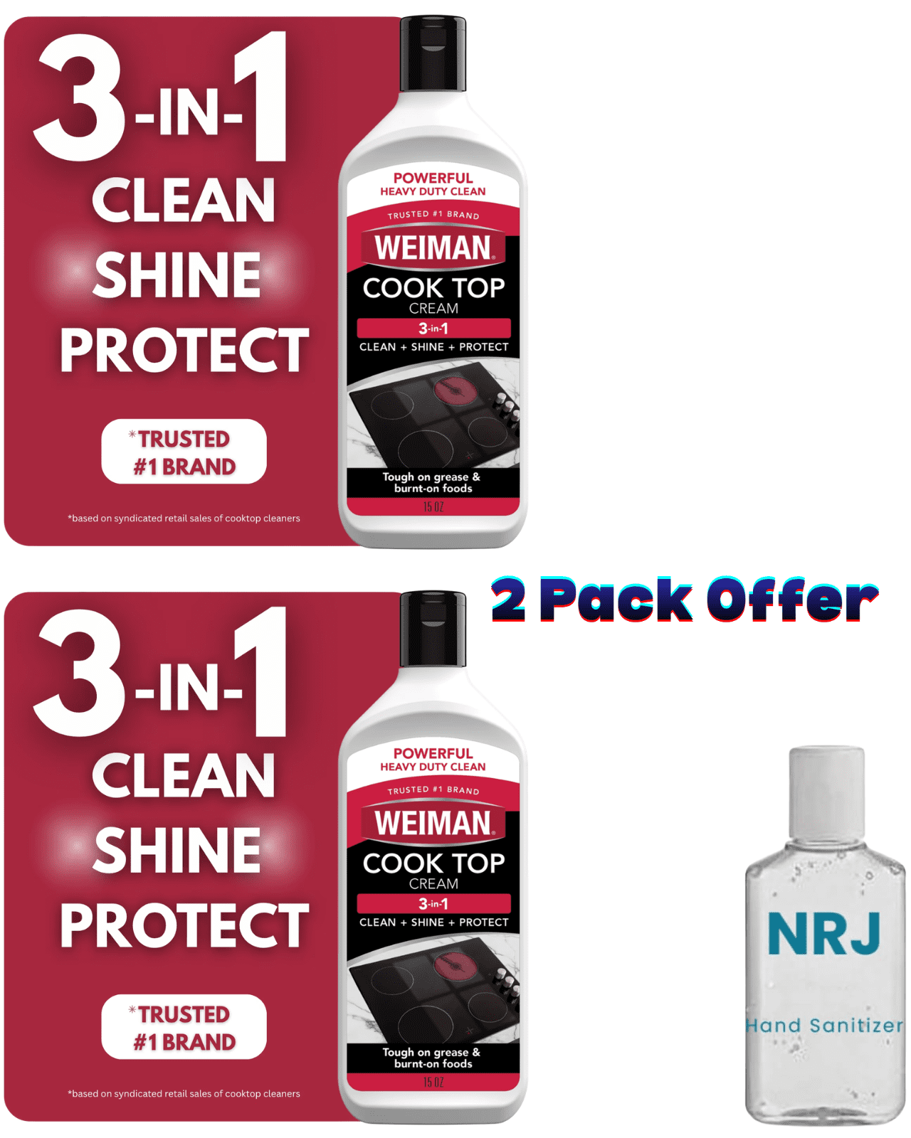 Weiman Cooktop Cleaner and Polish Cream for Glass, Ceramic and ...
