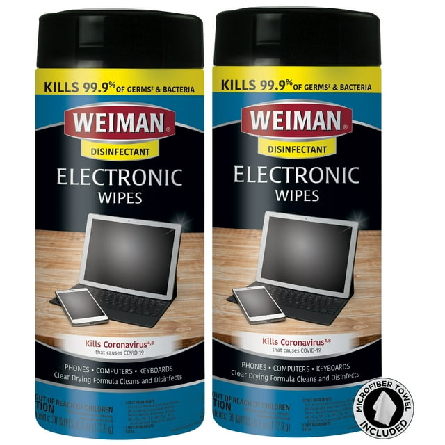 Weiman Electronic Cleaner Wipes - Safely Clean Your Laptop, Computer ...