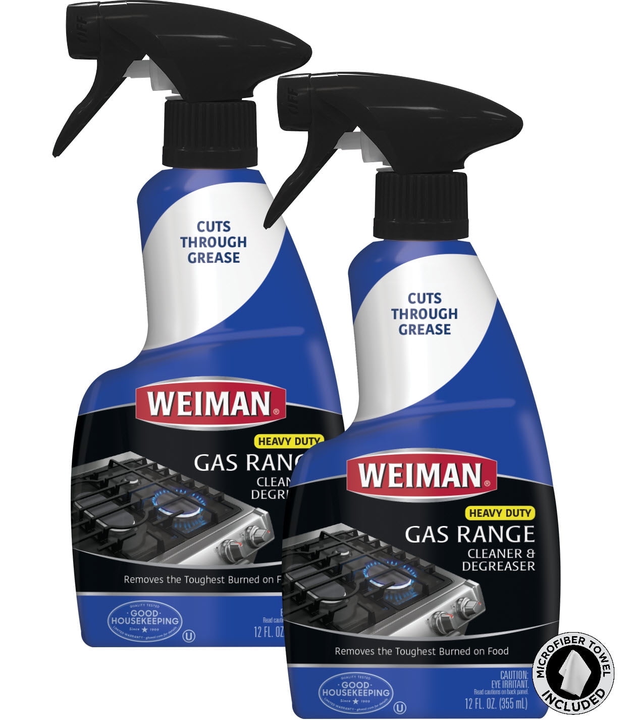 Weiman Gas Range Cleaner, Degreaser Spray, 12 Ounce, 2 Pack, Removes ...