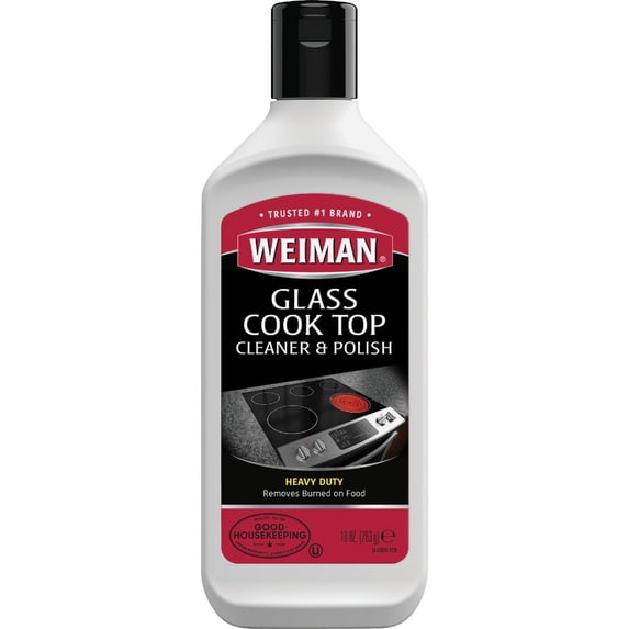 Weiman Glass Cook Top Cleaner and Polish, Heavy Duty, 10 oz, Removes ...