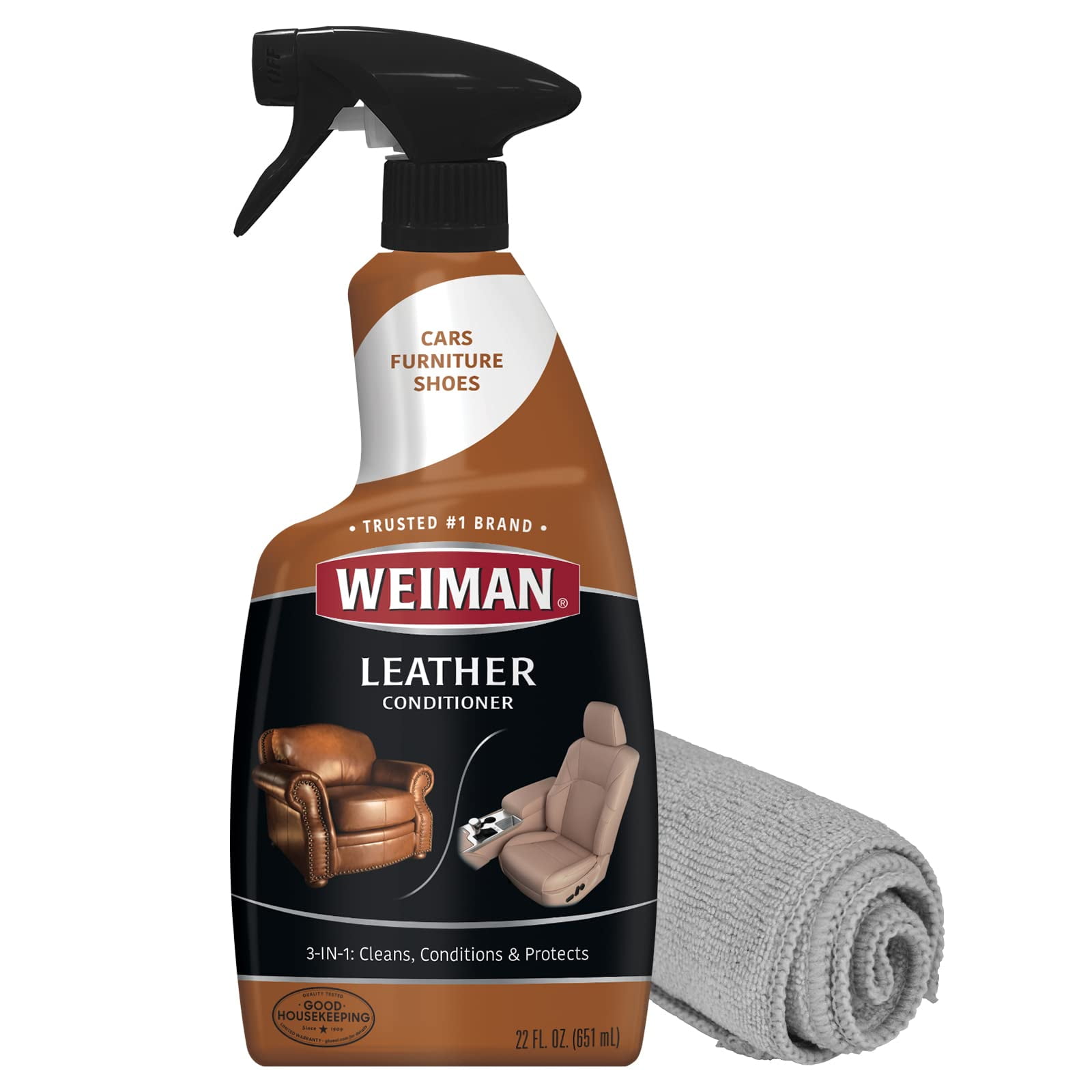 Weiman Leather Cleaner, Polish and Conditioner for Furniture, Car ...
