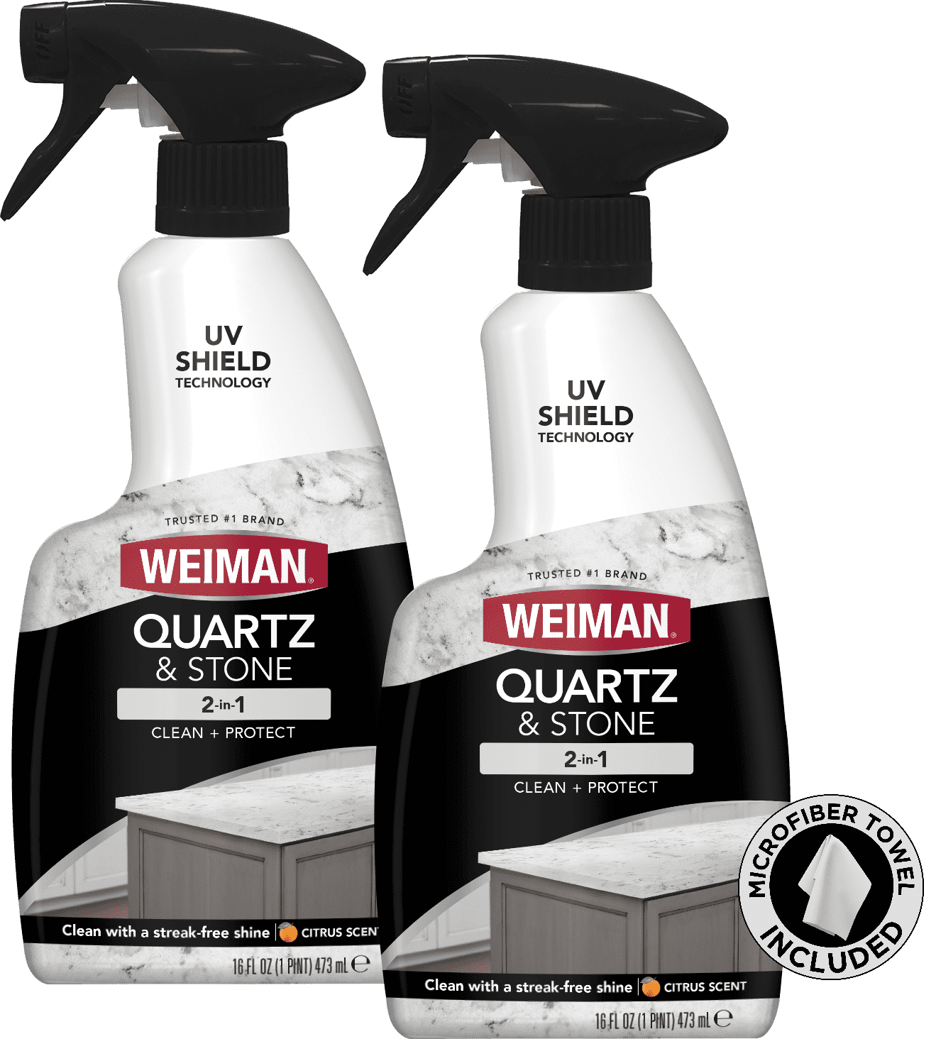 Weiman Quartz Countertop Cleaner and Polish 16 fl oz 2 Pack with ...