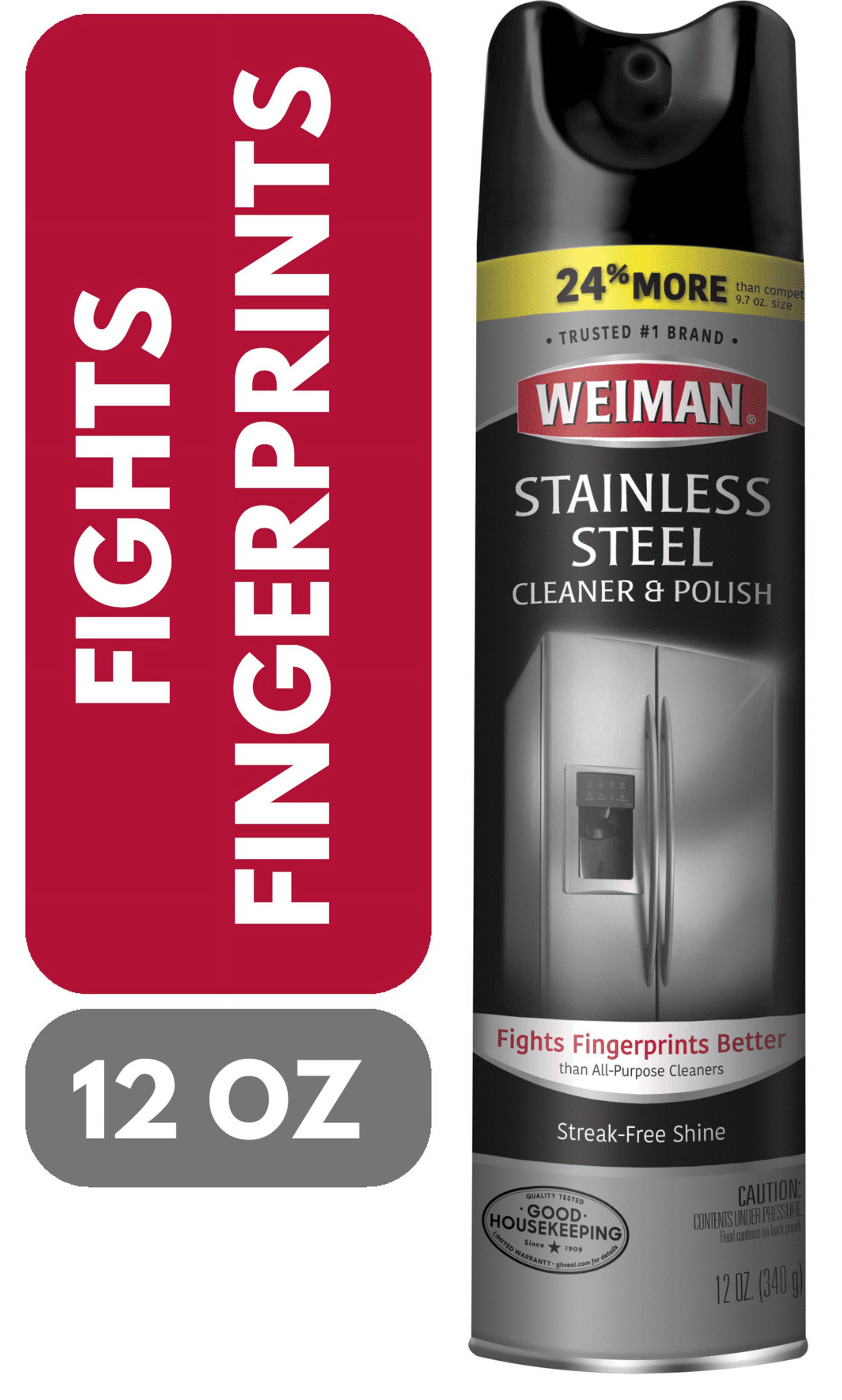 Weiman Stainless Steel Cleaner and Polish 22 Fl oz with Microfiber ...