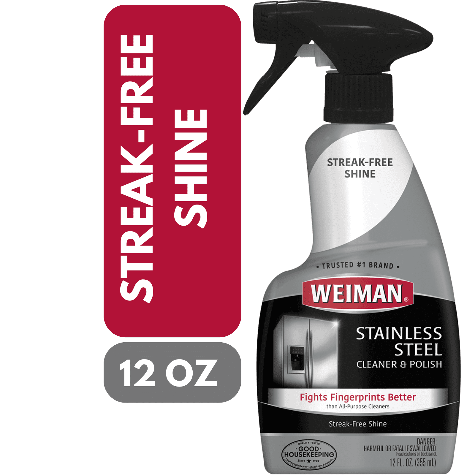 Weiman Stainless Steel Cleaner & Polish Spray, Kitchen Appliances, 12 ...