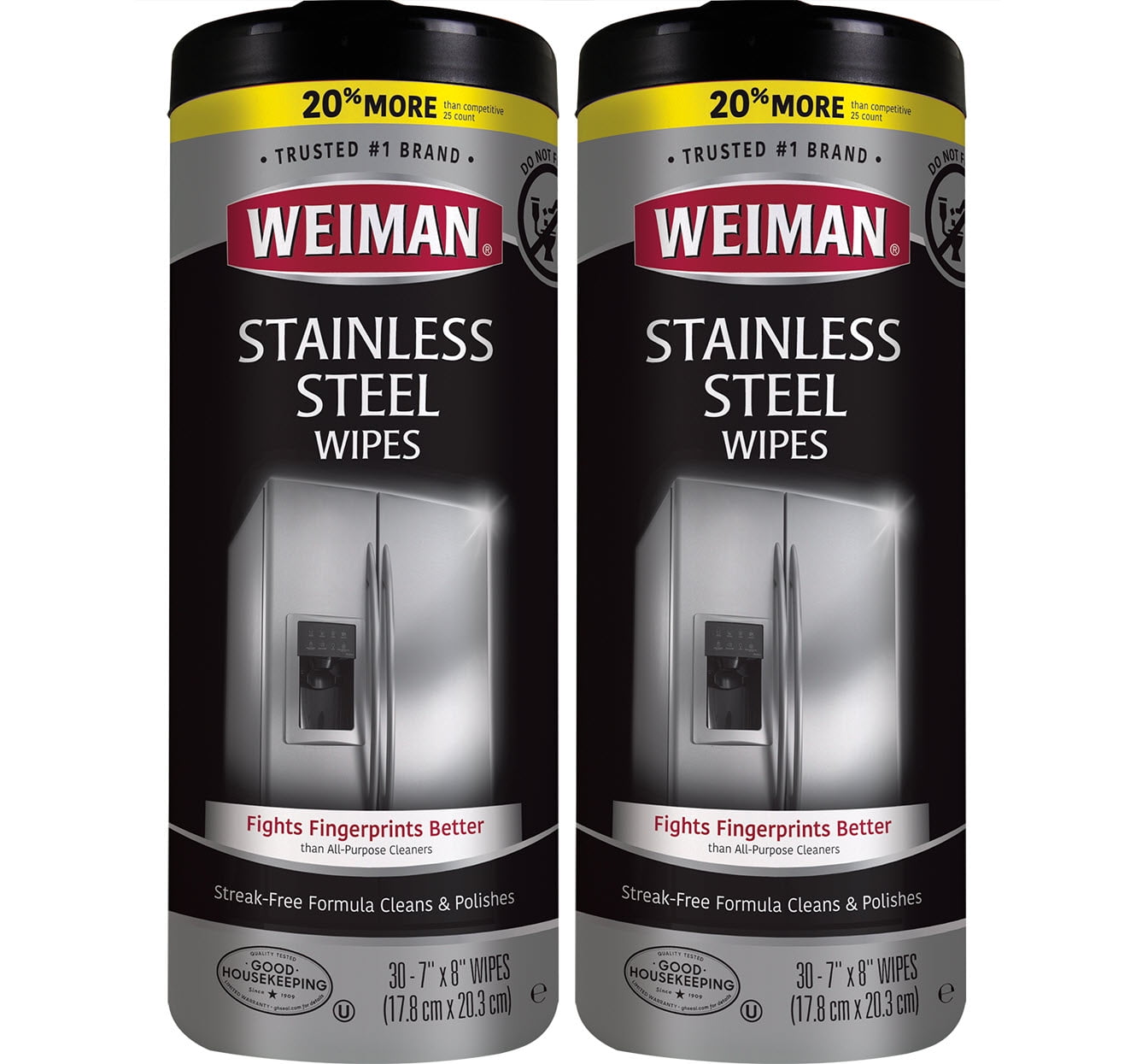 Weiman Stainless Steel Cleaner Wipes, Fingerprint Resistant, Removes ...