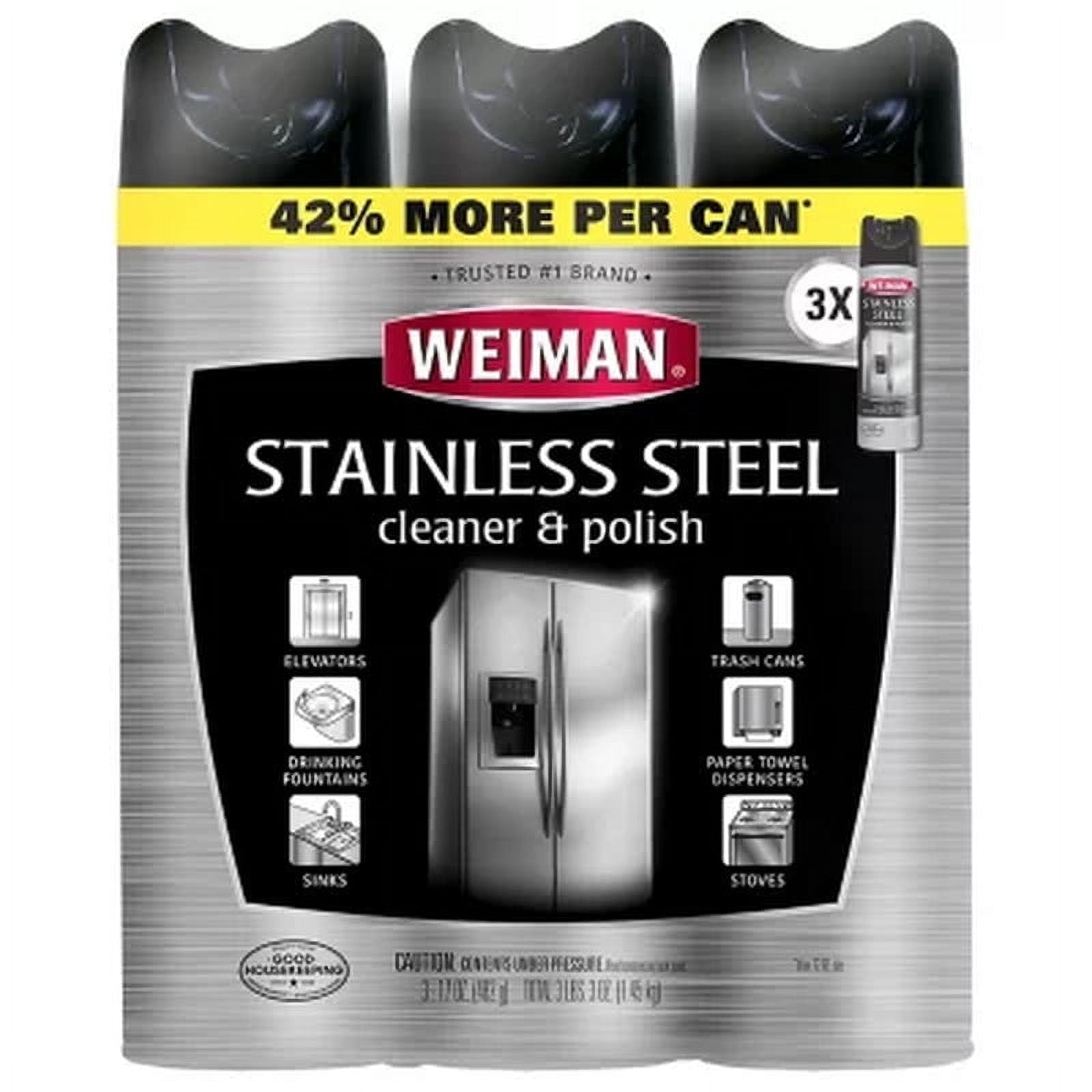 Weiman Stainless Steel Kitchen and Home Appliance Cleaner & Polish (17 ...
