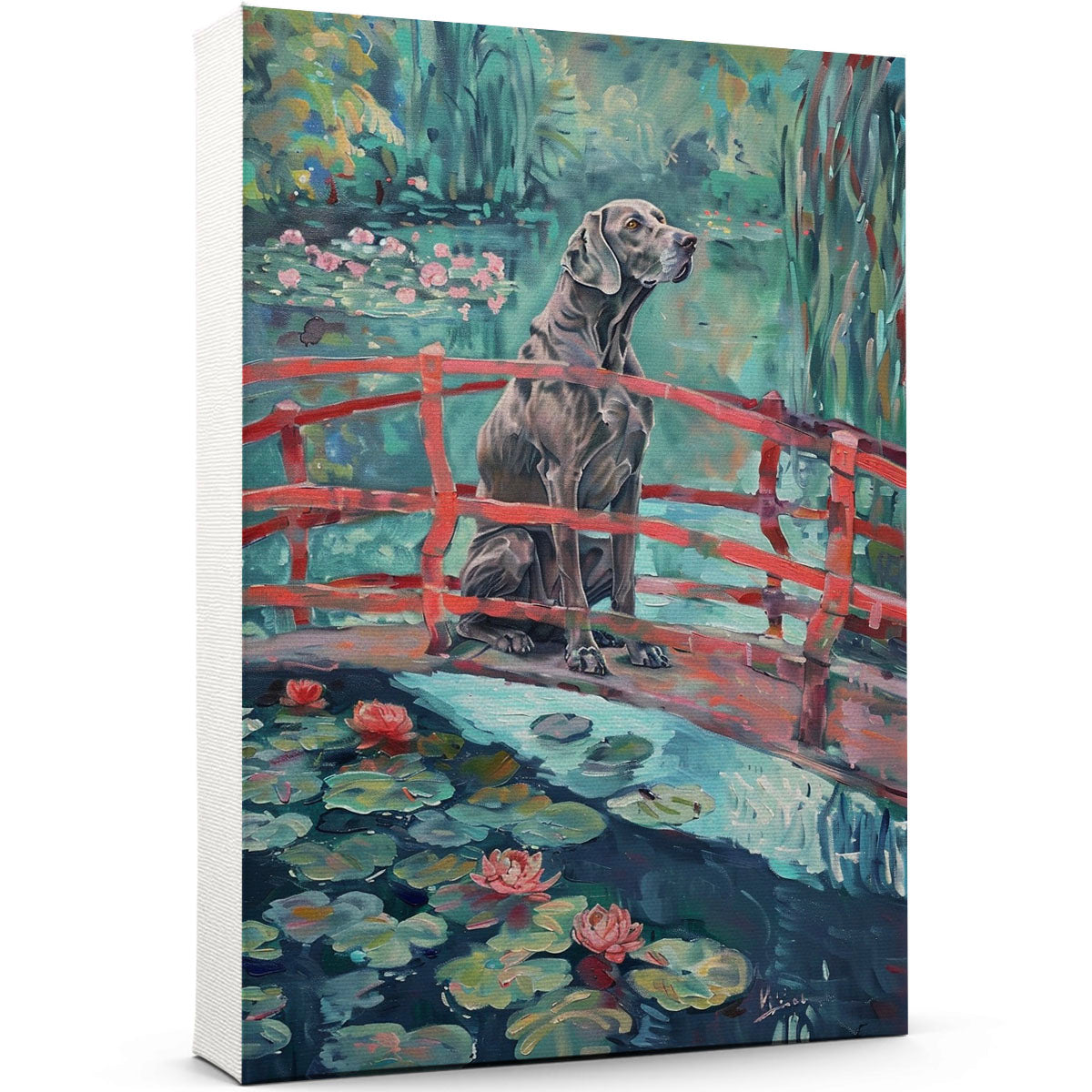 Weimaraner Dog Decor Canvas Vintage Famous Art Print Funny Animal ...