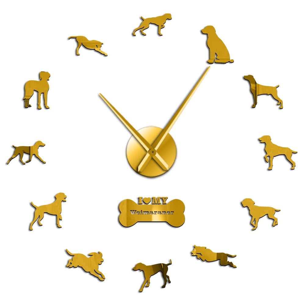 Weimaraner Dog Frameless Wall Clock Stickers, DIY Modern Decorative ...