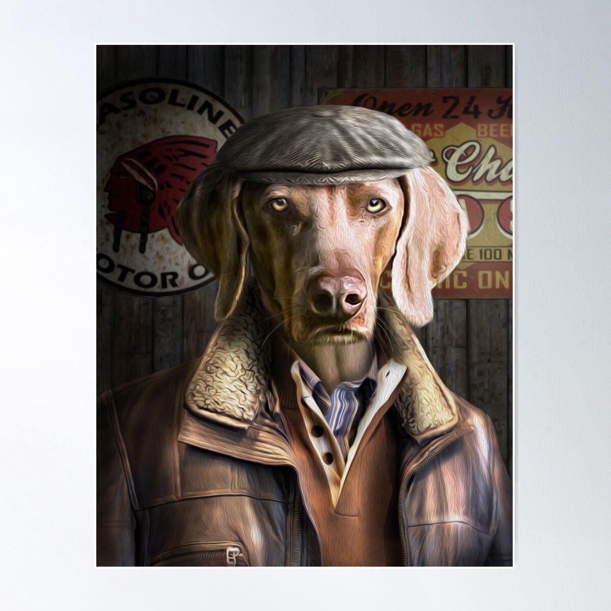 Weimaraner Dog Portrait - Wilbur Poster Wall Art, Modern Wall Decor For ...