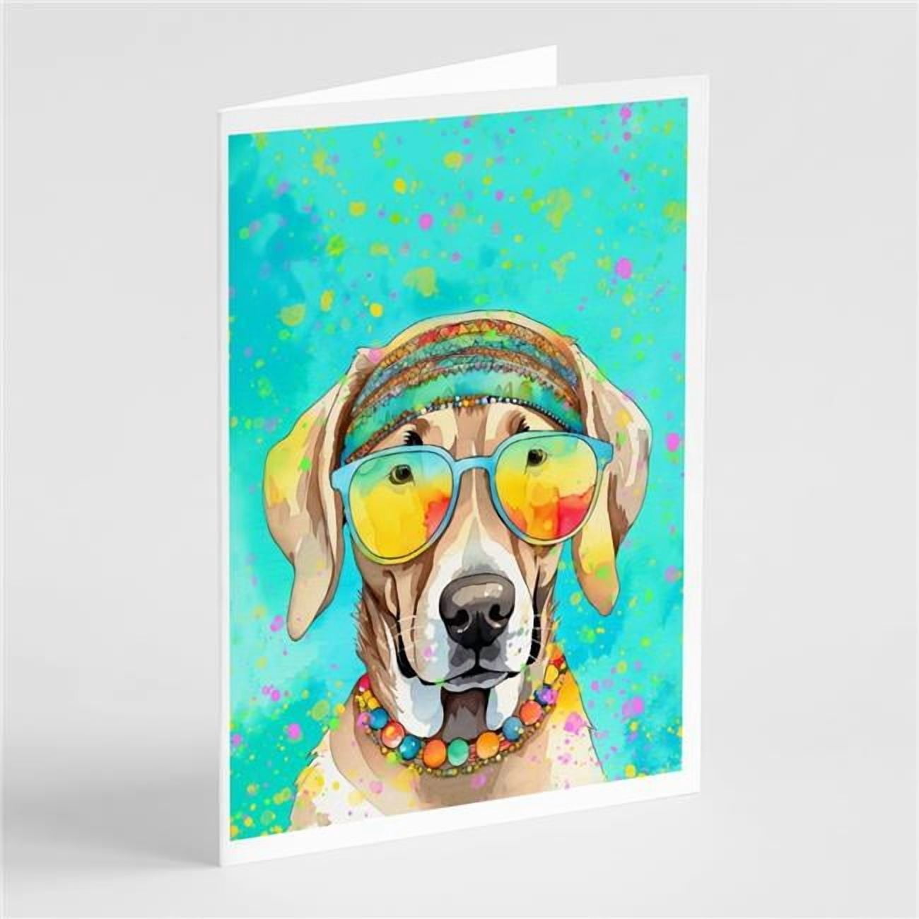 Weimaraner Hippie Dawg Greeting Cards Pack of 8 7 in x 5 in - Walmart ...