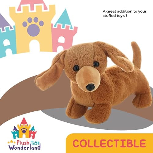 Weiner Dachshund Dog Plush Toy, Realistic 16-Inch Stuffed Animal with ...