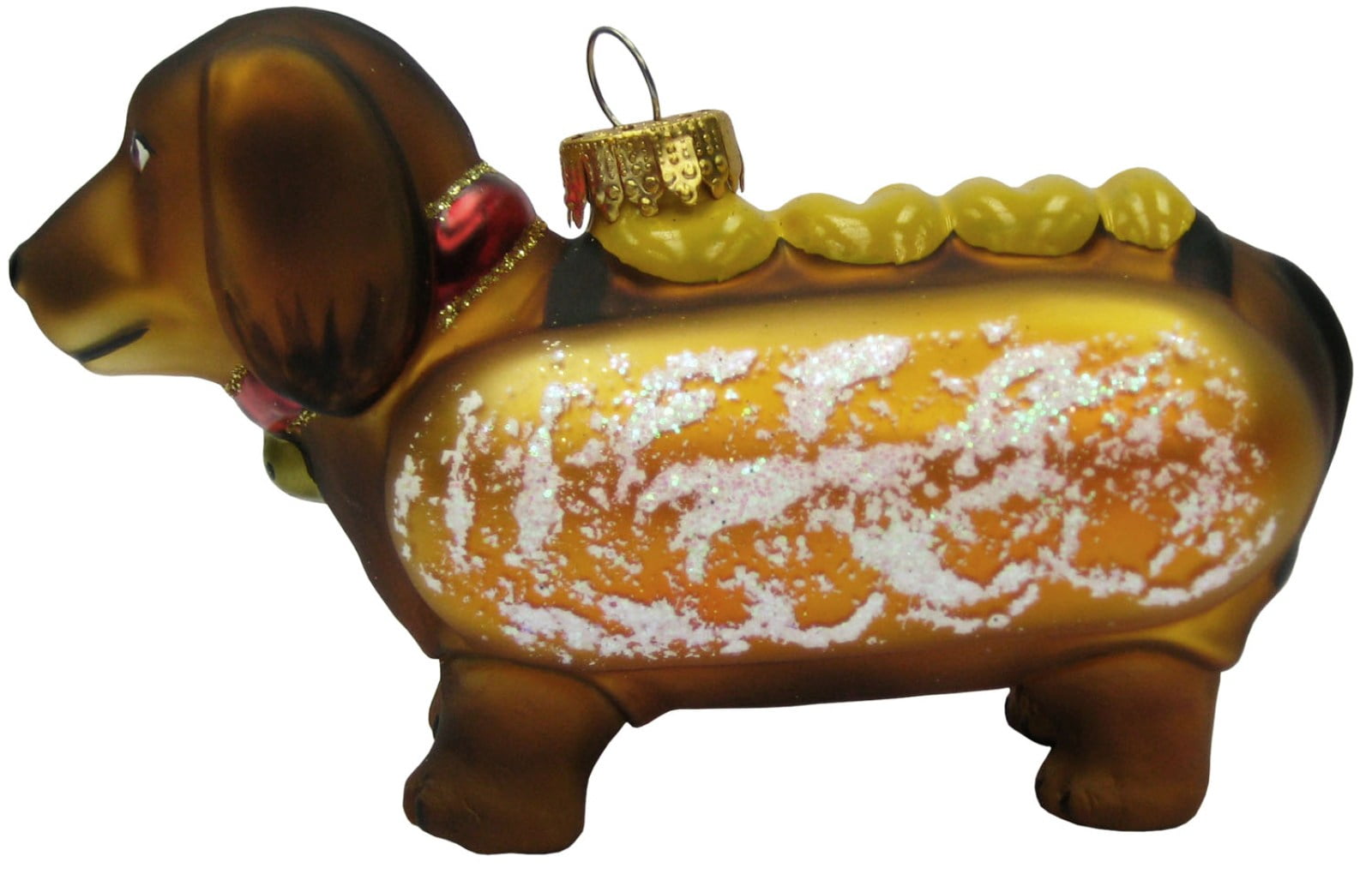 Weiner Dog on Bun Dachshund Glass Holiday Ornament - Walmart.com