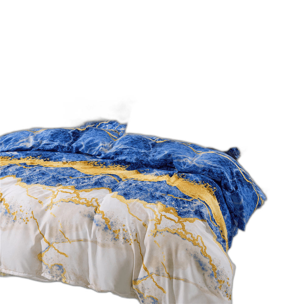 Weiou Home Textile Quilt Cover Pillowcase Three Piece Set Marble Print