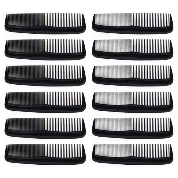 Professional Quality 5" Heavy Duty Pocket Comb, Unbreakable, Black, 4 ...