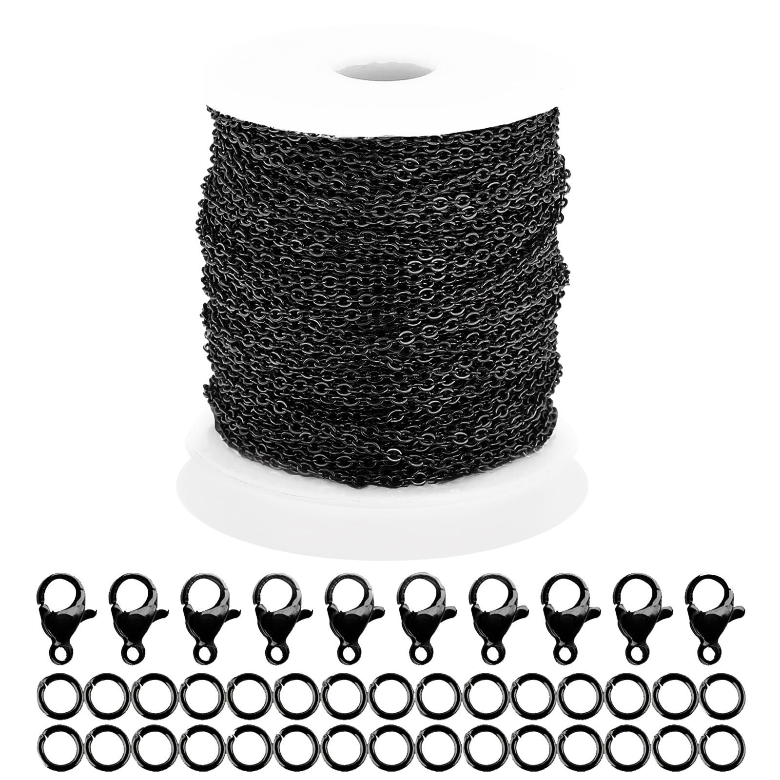 Weipeensee 32.8 Feet Chain Link Thin Stainless Steel Chain Spool Bulk ...