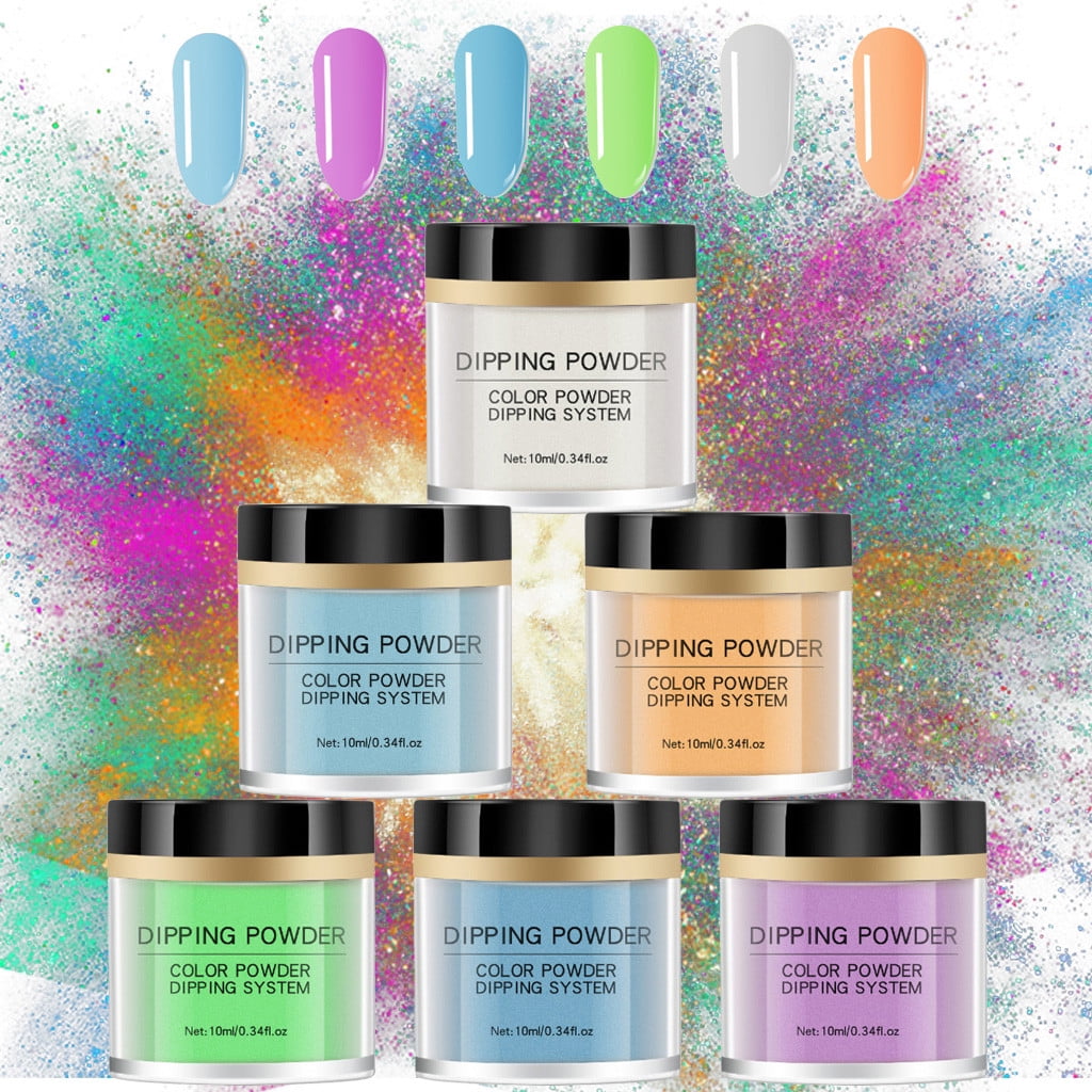 Weipeensee Dip Powder Nail Set with Dip Powders Nails 6 Bright Without ...