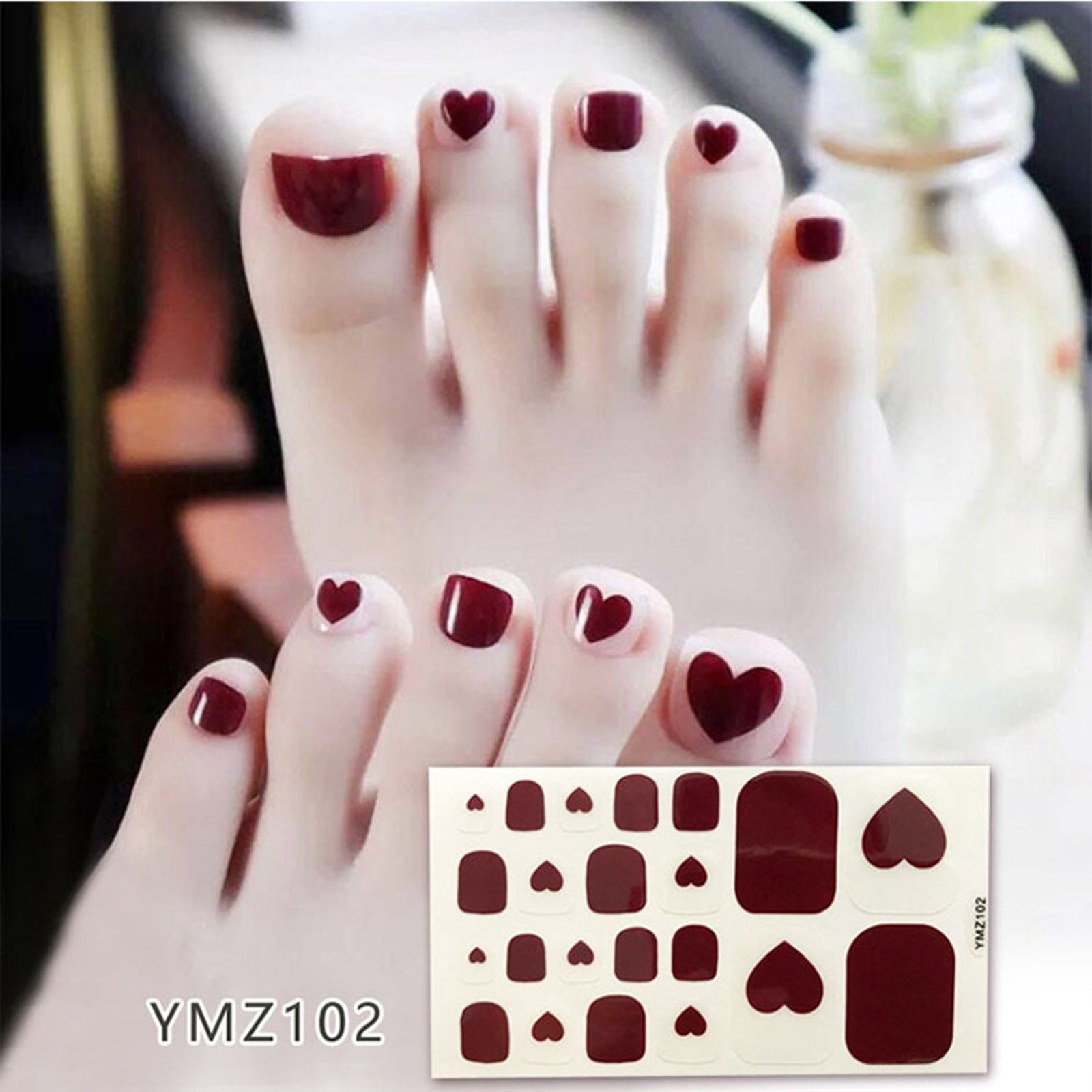 Weipeensee Diy Toe Nail Stickers Full Wraps Nail Polish Stickers Nail ...