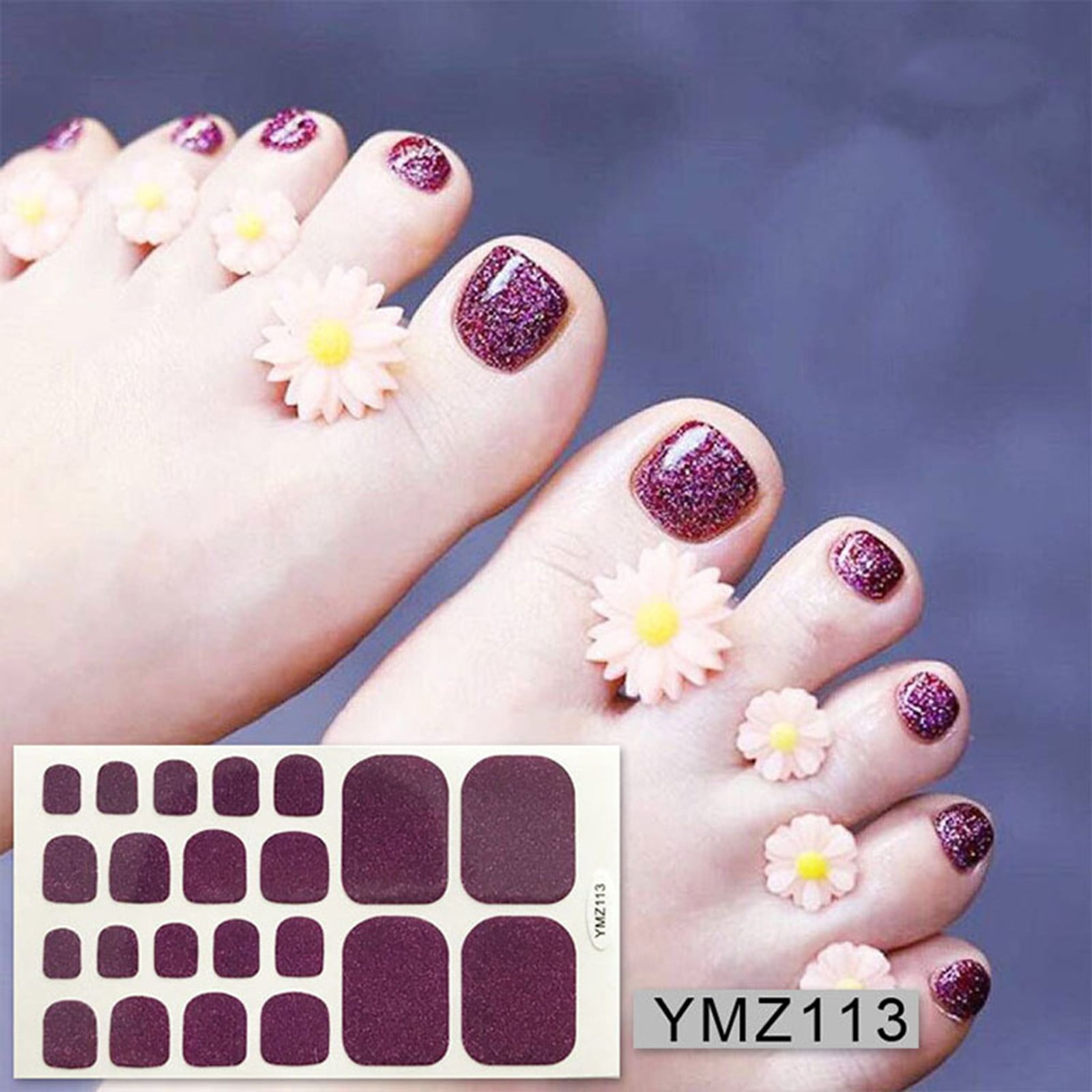 Weipeensee Diy Toe Nail Stickers Full Wraps Nail Polish Stickers Nail ...