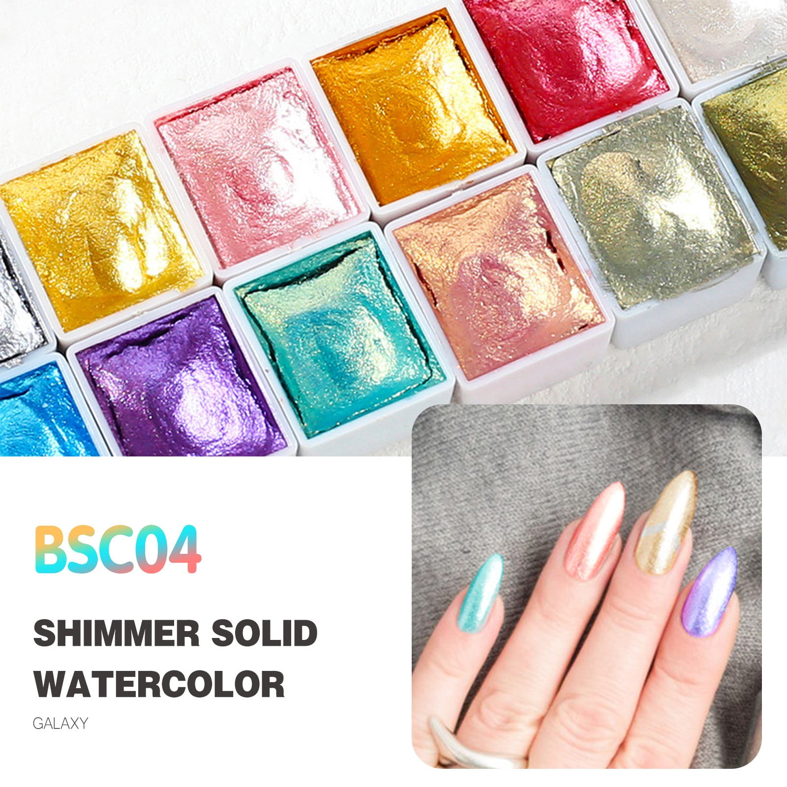 Weipeensee Diy Watercolor Painting 12 Colors Nail Painting Set Sky Blue ...