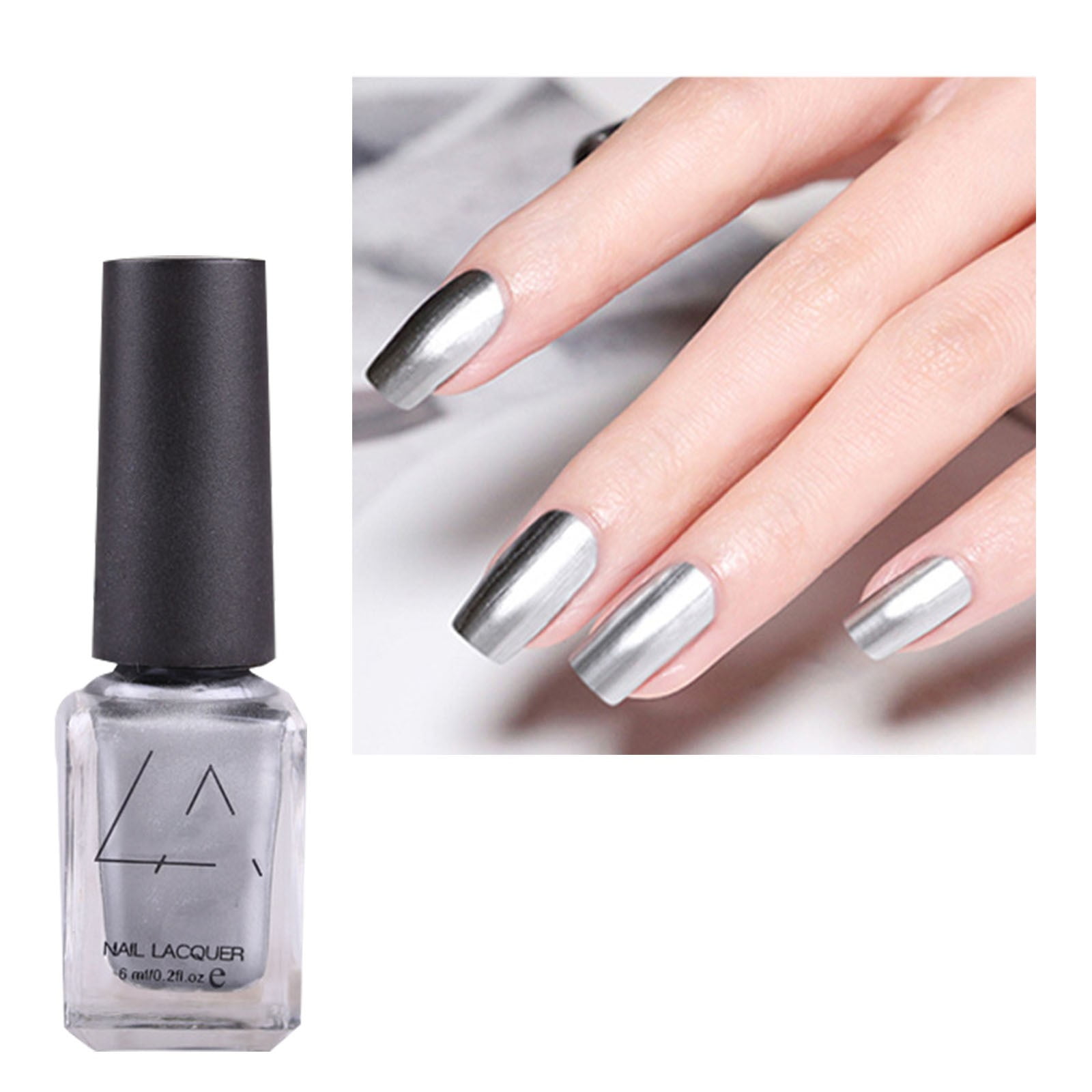 Weipeensee Mirror Nail Polish Smooth Glossy Water Based Peelable Silver ...