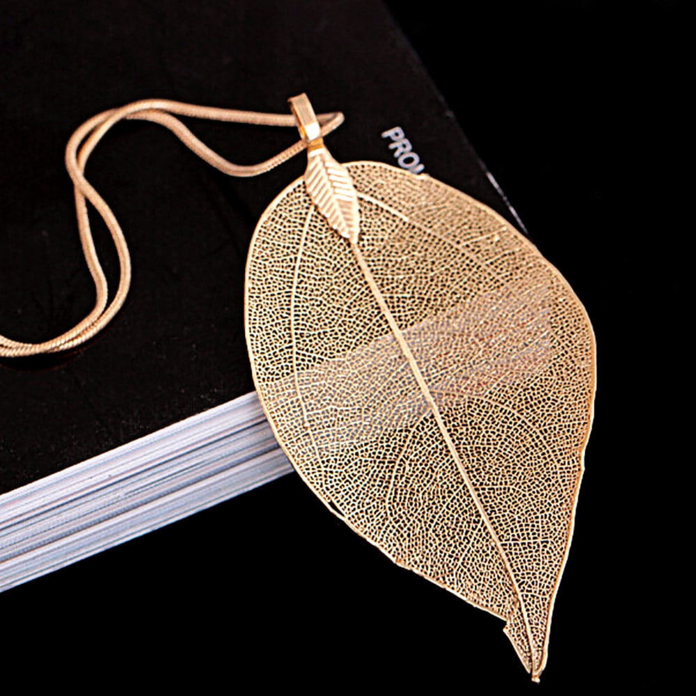 Weipeensee Women Special Leaves Leaf Sweater Pendant Necklace Ladies ...