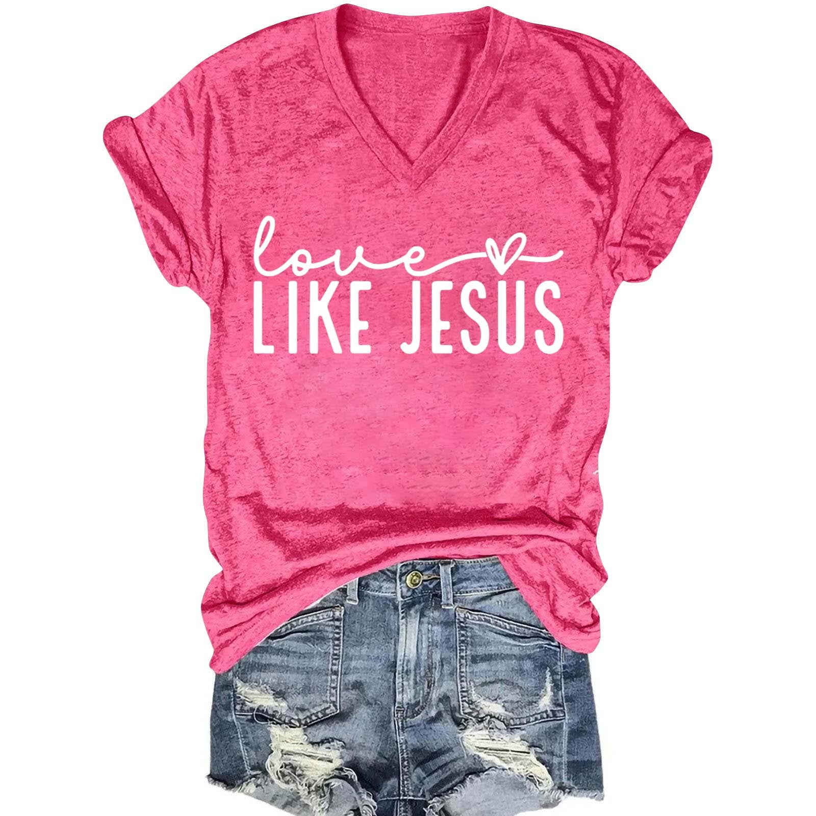 Weiqiqre V Neck t Shirts for Women Christian Shirts Like Jesus Shirt ...
