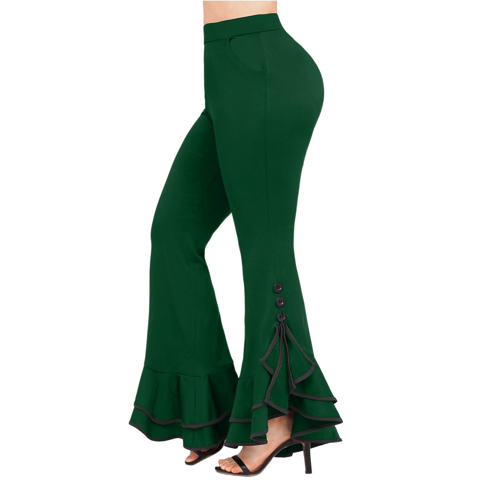 Weiqiqre Women Sweatpants Plus Size Bell Bottoms Gothic Flare Slim ...