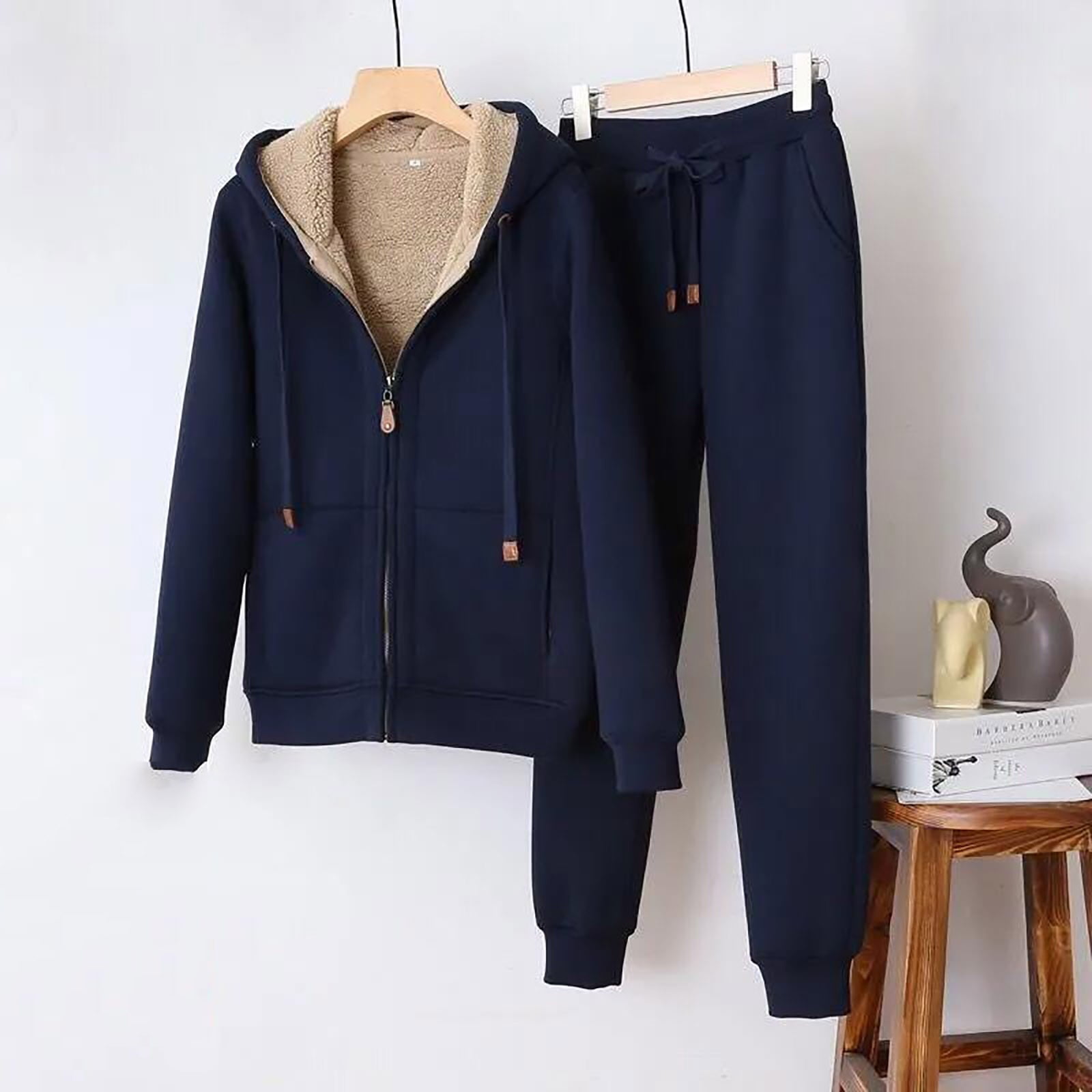 Weiqiqre Women's Casual Full Zip Up Sherpa Lined Hoodie Sweatshirt ...