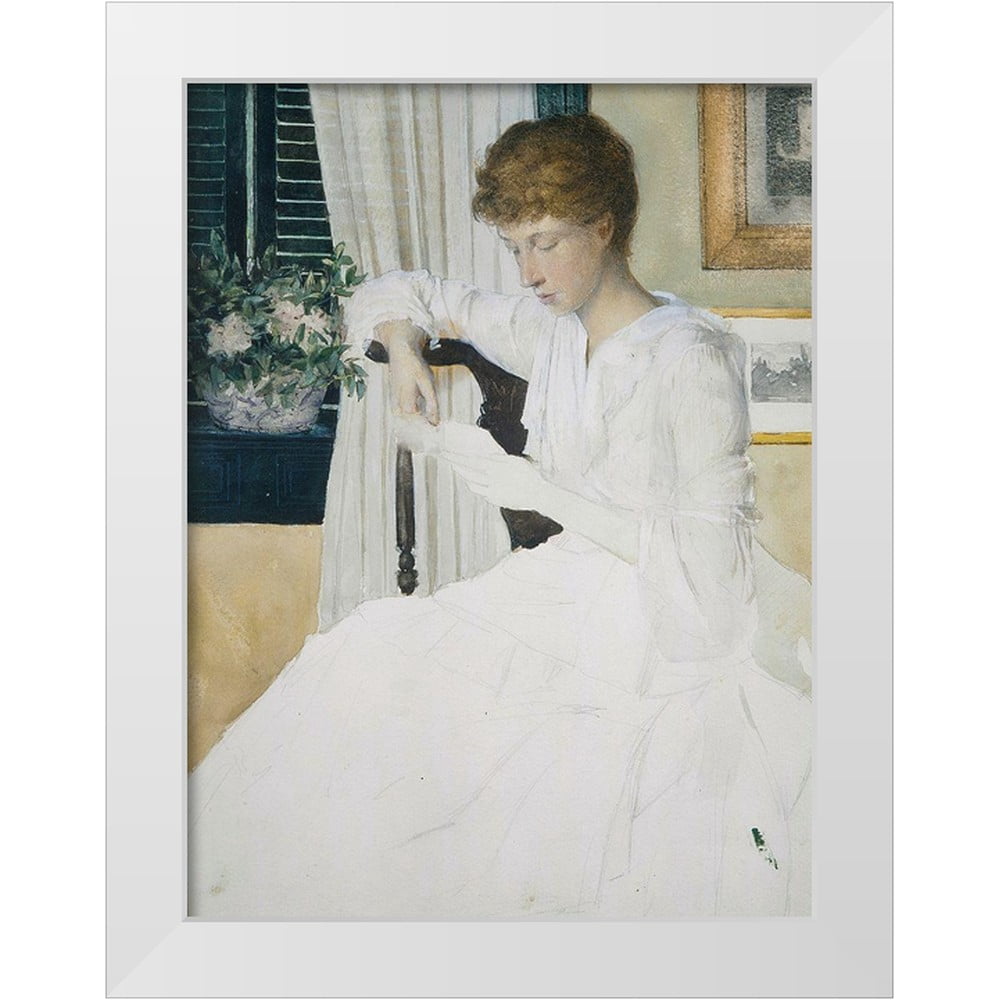 Weir, J Alden 19x24 White Modern Wood Framed Museum Art Print Titled ...